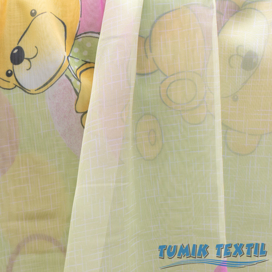 Perdea Verde cu Imprimeu pentru Copii | Înălțime 280cm